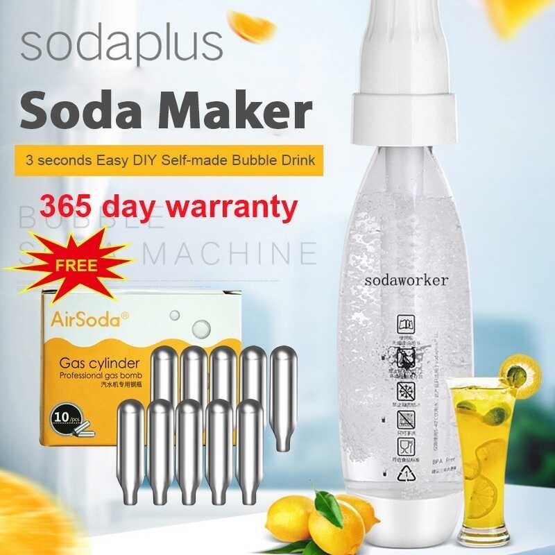 Sodaplus Portable Soda Maker House 1L Sparkling Water hines gamit ang CO2 Cylinder hine Kit ...