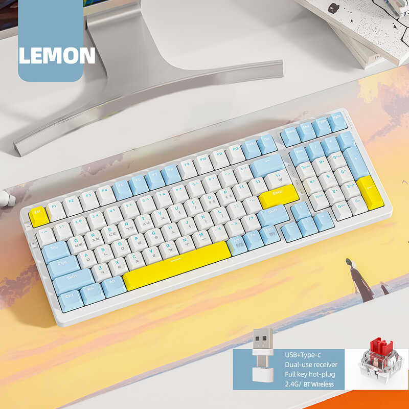 Mechanical USB K96 Type-C Bluetooth Compatible Gaming Keyboard Wireless ...