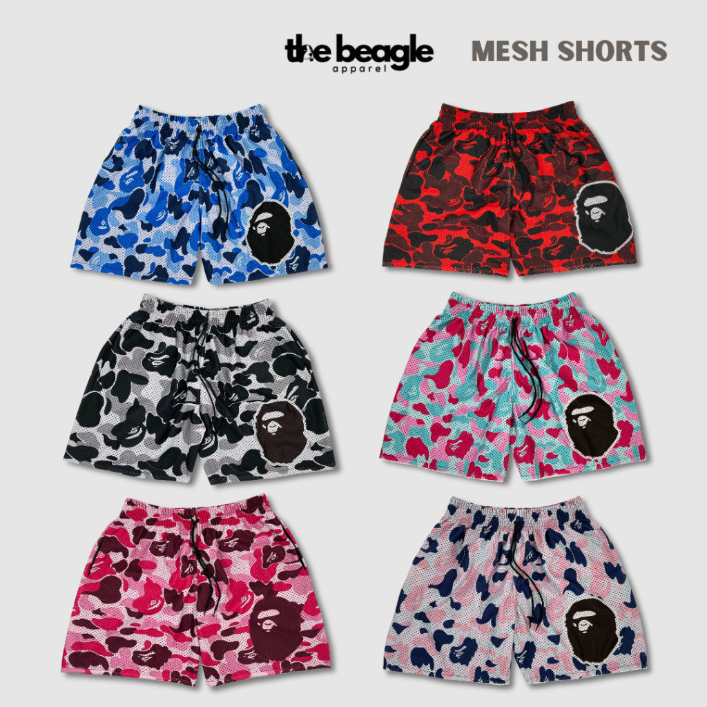 BAPE Above The Knee Mesh Sublimated Shorts Unisex | Shopee Philippines