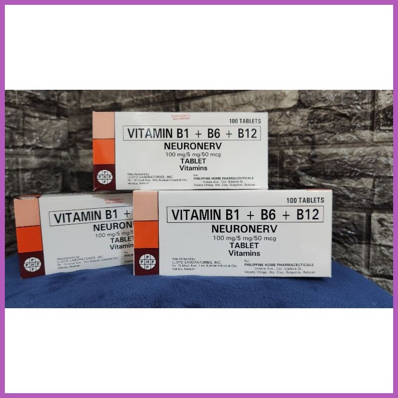 Neuronerv (Vit b1+b6+b12) 100 TABLETS | Shopee Philippines