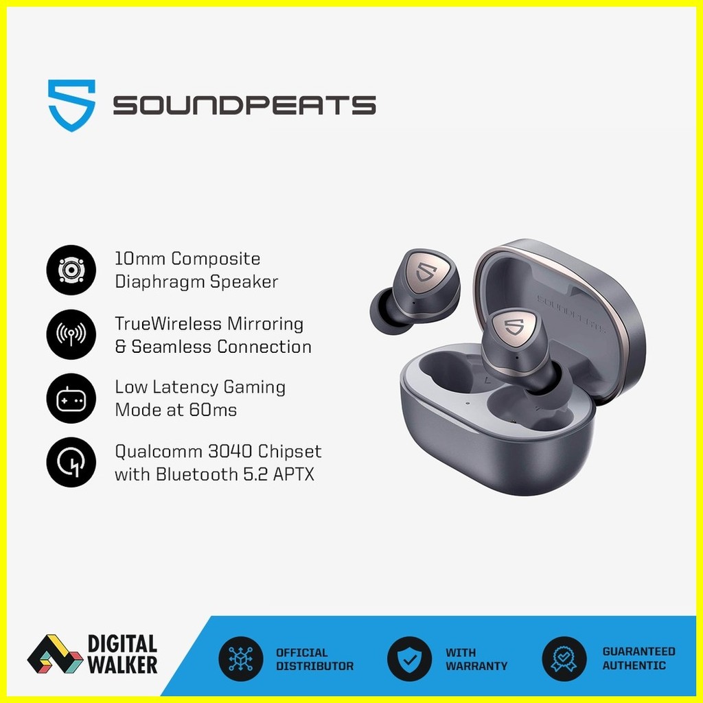 SoundPEATS Sonic True Wireless Earbuds - Black | Shopee Philippines