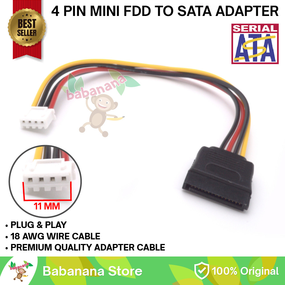 in stock Power DVR CCTV Cable Sata Adapter to 4 Pin Mini FDD Converter ...