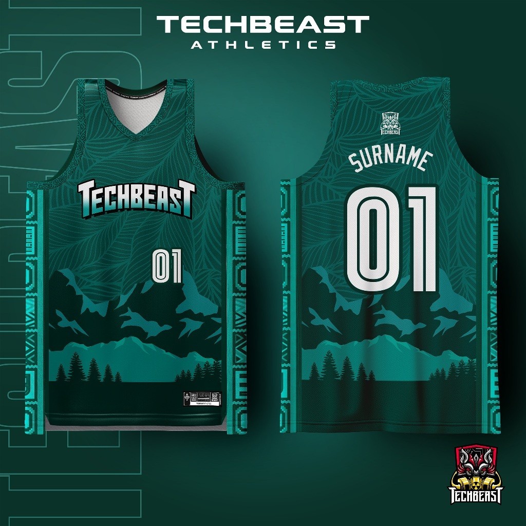 Full Sublimation Basketball Jersey Techbeast(Can make volleyball, football, and badminton team ...