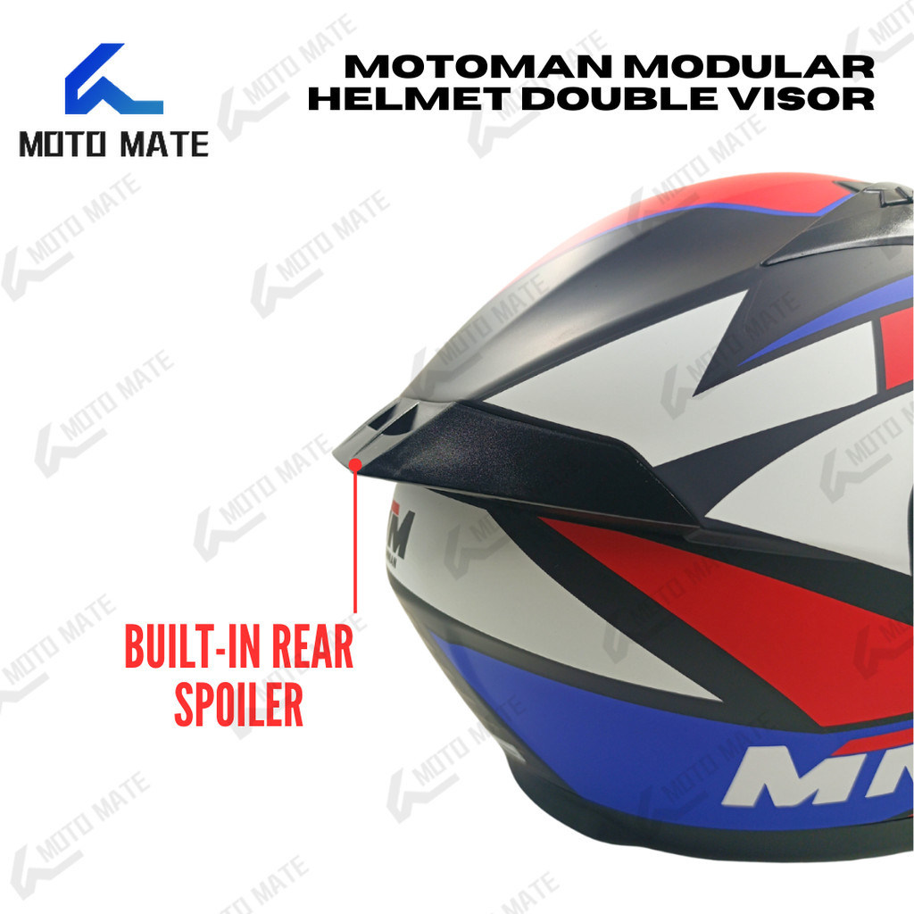 MOTOMAN HALF MODULAR HELMET DOUBLE VISOR MTM-516 MOTORCYCLE PROTECTIVE ...