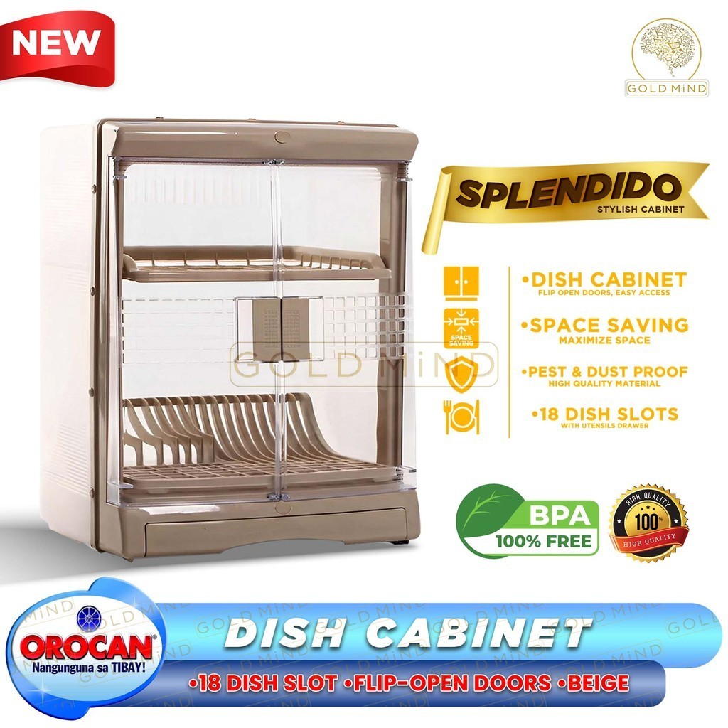 Orocan Splendido Dish Cabinet 18 Dish Slot Dining Plates & Utensils ...