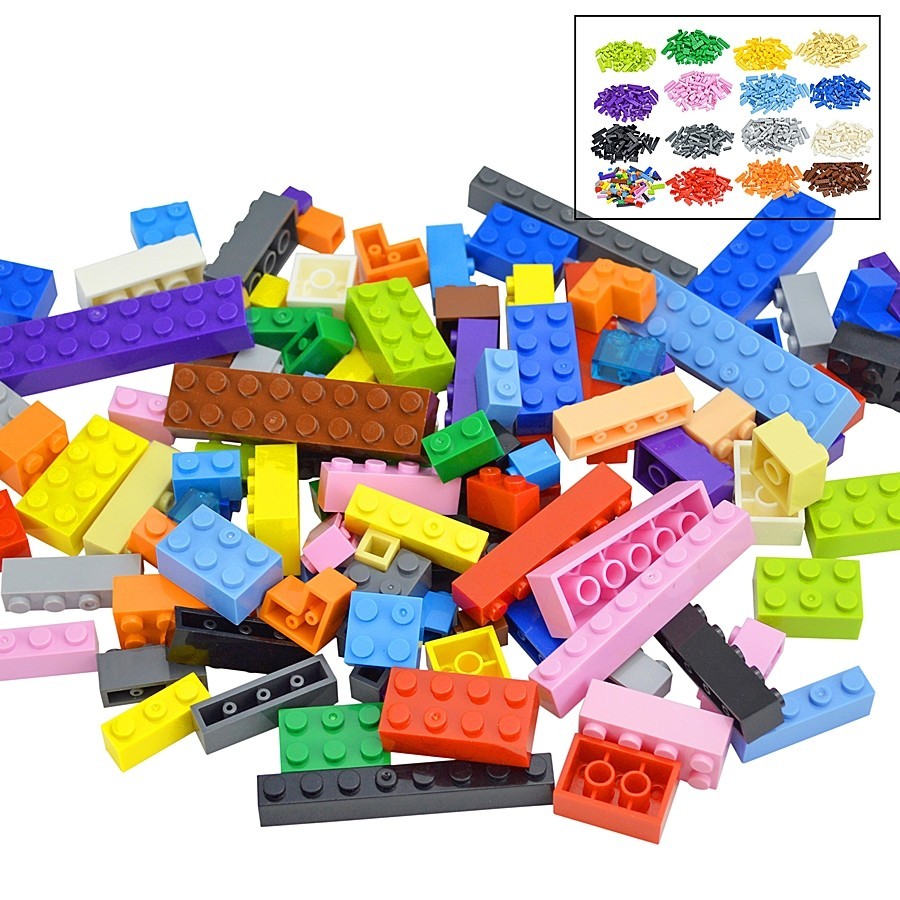 104Pcs Mixed Thick Figure Building Blocks 12 size 16 Colors Compatible ...