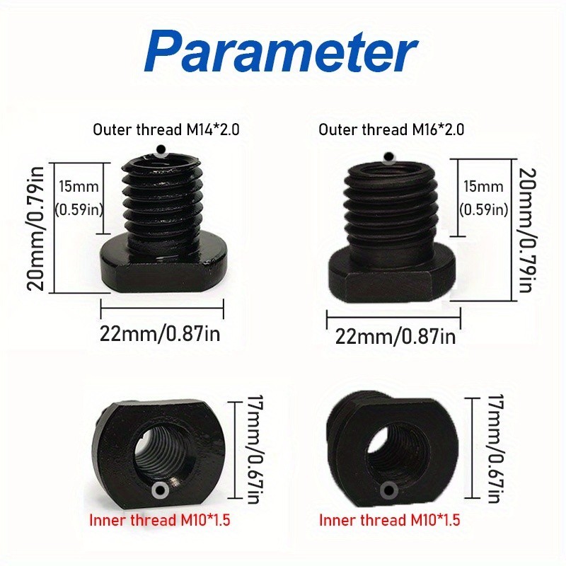 1/2pcs M10 Adapter Female To M14/M16 Thread Nut Polisher Attachment ...