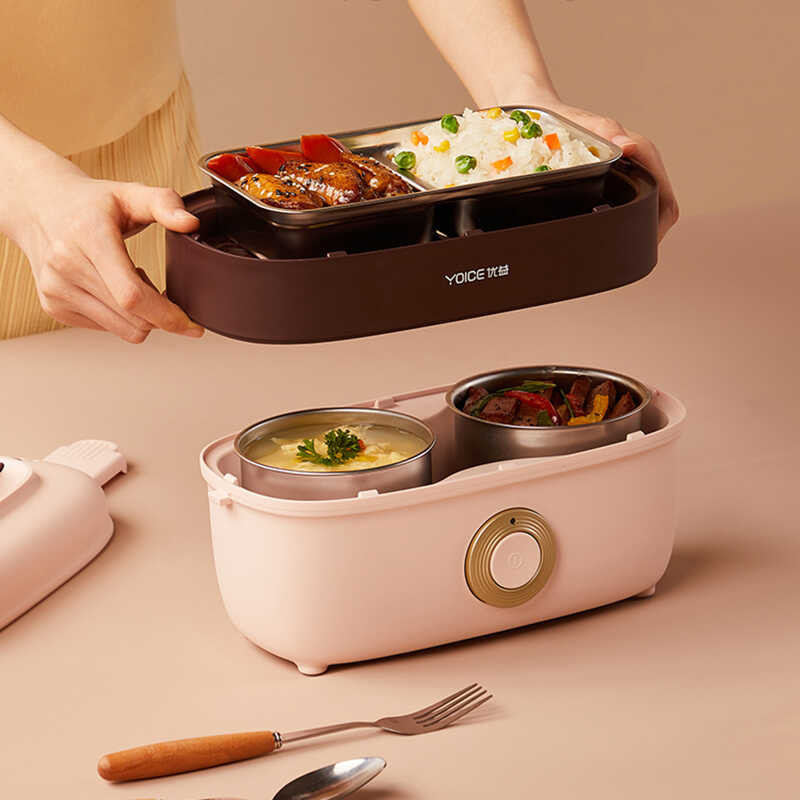 Portable Electric 220V Lunch Box Mini Rice Cooker Double Stainless ...
