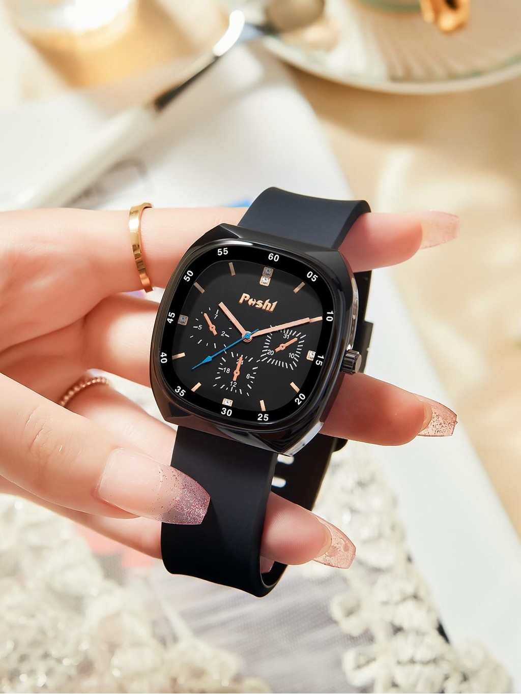 POSHI Original Luxury silicone strap Fashion Ladies Waterproof Watch ...