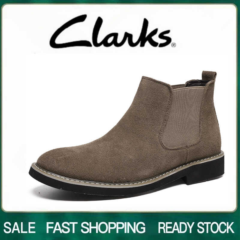 High Clarks Men's Neck Boots Black Suede Leather | Shopee Philippines