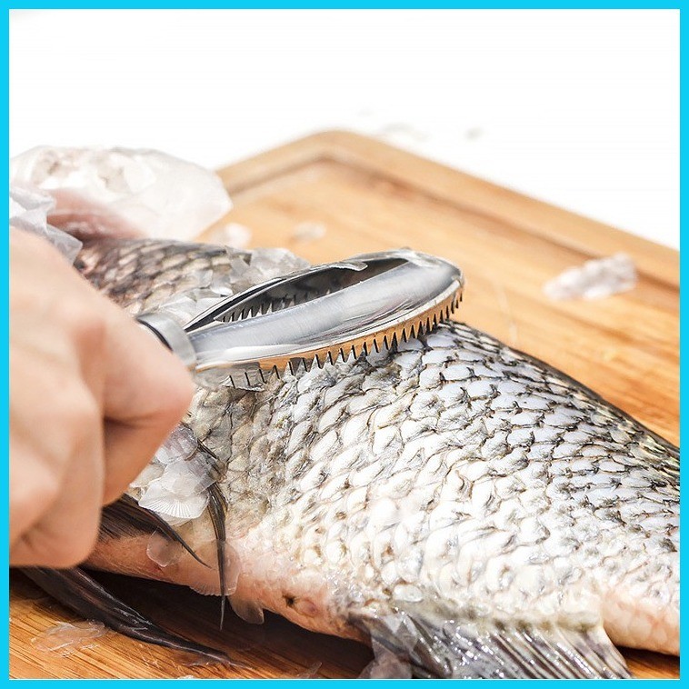 ☂ 304 stainless steel manual quick scale scraper planing fish scale knife scale removal kitchen ...