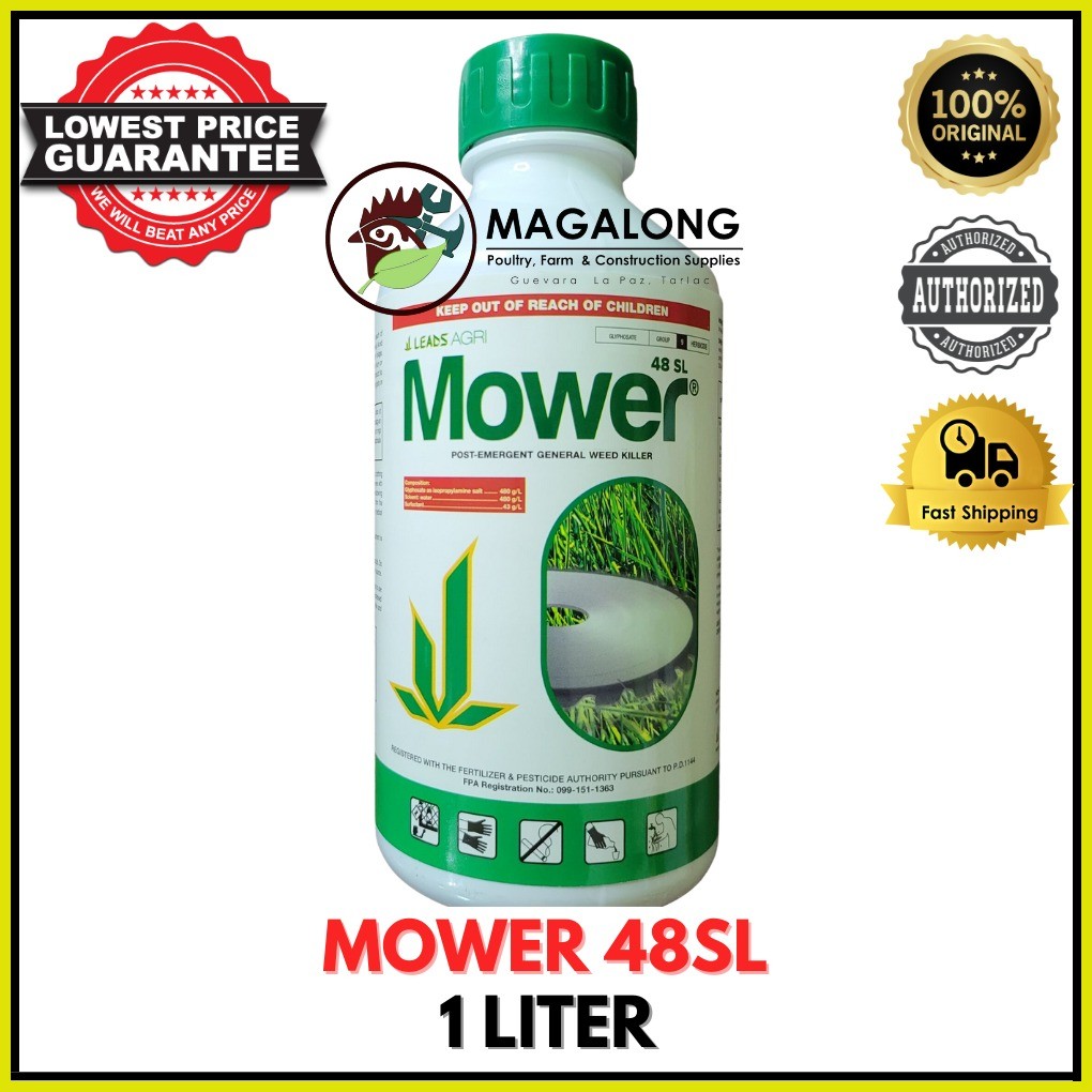 MOWER 48SL GLYPHOSATE HERBICIDE BY LEADS AGRI - 1 LITER - POST-EMERGENT WEED KILLER | Shopee ...