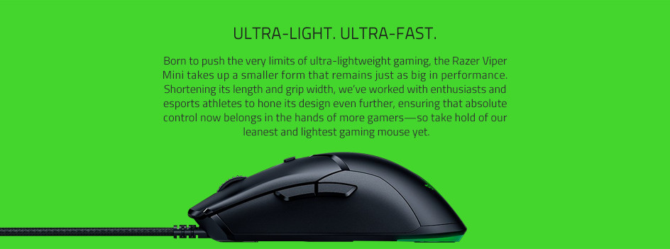 Razer Viper Mini Mouse 8500DPI Optical Sensor Chroma RGB Wired 61 Grams ...