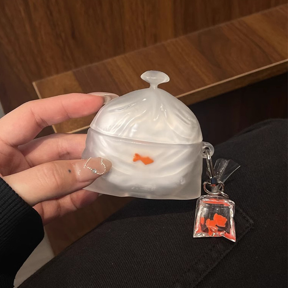 Creative Goldfish Bag Transparent Pendant Earphone Case Bluetooth ...
