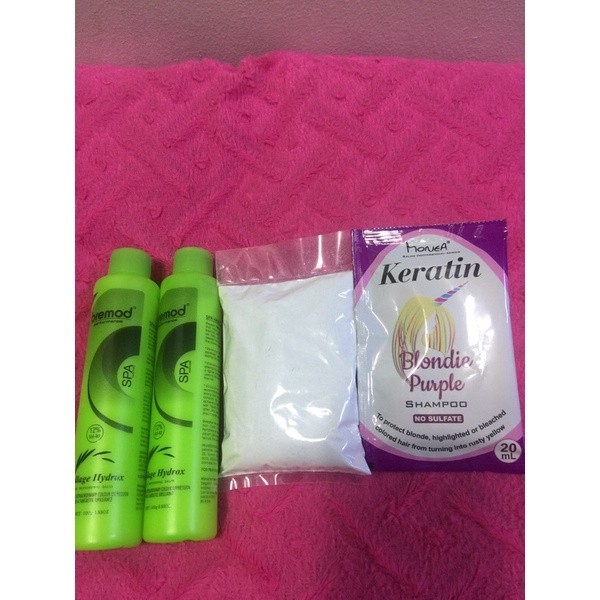100g Bleaching Powder & 2pcs Bremod Oxidizer & MONEA Purple Shampoo ...