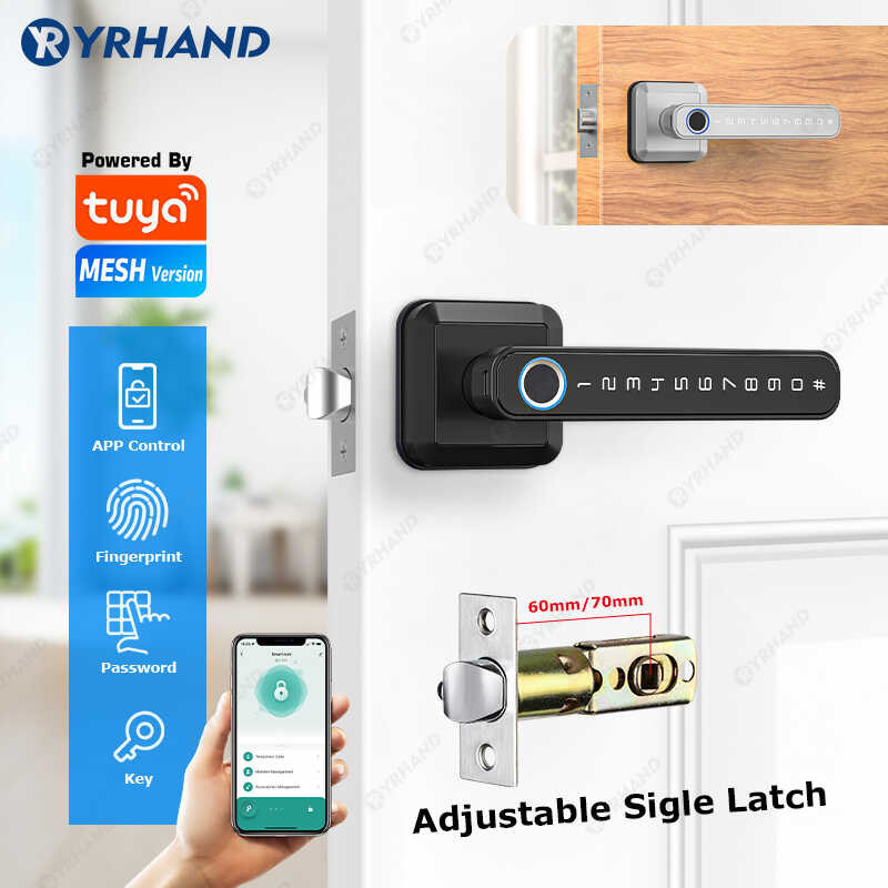 BLE Tuya App Remote Control Smart Locks Tubular Latch Fingerprint ...