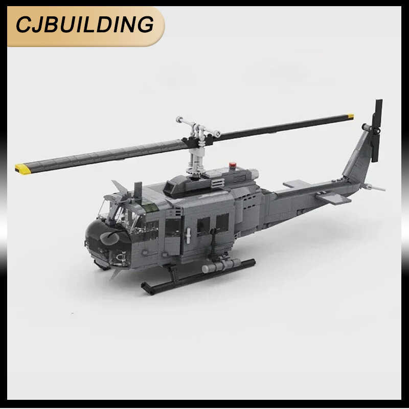 Moc War Model Building Bricks Uh-1H Iroquois Huey Helicopter Technology ...