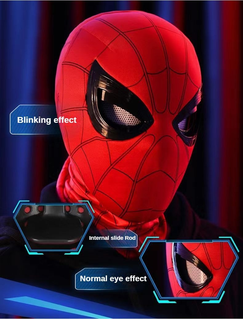 Spider-Man Headgear Chin control blinkable Touch eye light up mask ...