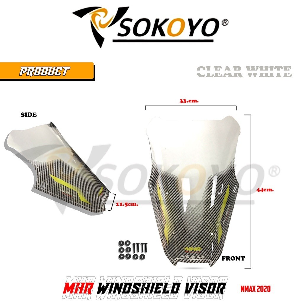 1pcs Visor Yamaha Nmax v2 2020 2021 Windshield Thickness Aerodynamic ...