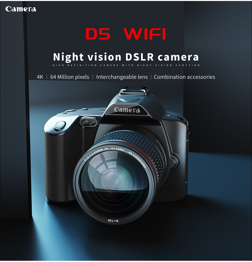 64MP Digital Camera Night Vision 120 Degree Wide Angle HD Digital ...