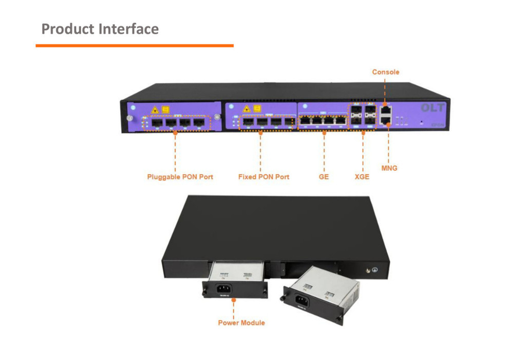 CDATA OLT FD1304E-B1 - 4PON EPON with (4) PX+++9dB SFP Modules - Dual AC, Upgradeable to 8PON C ...