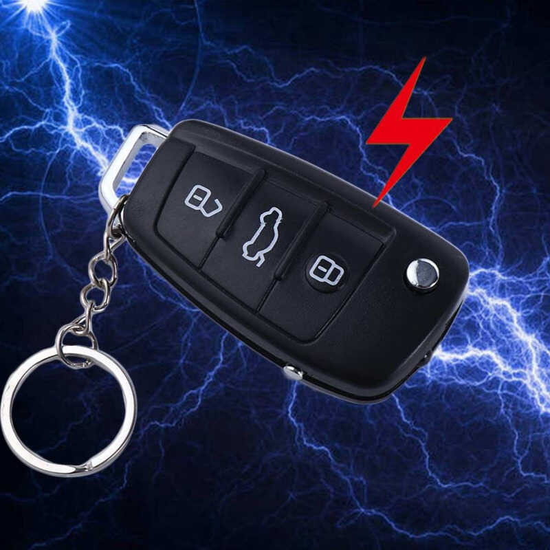 F1 Black Electric Shock Car Key Toy Keychain Practical Jokes Funny ...