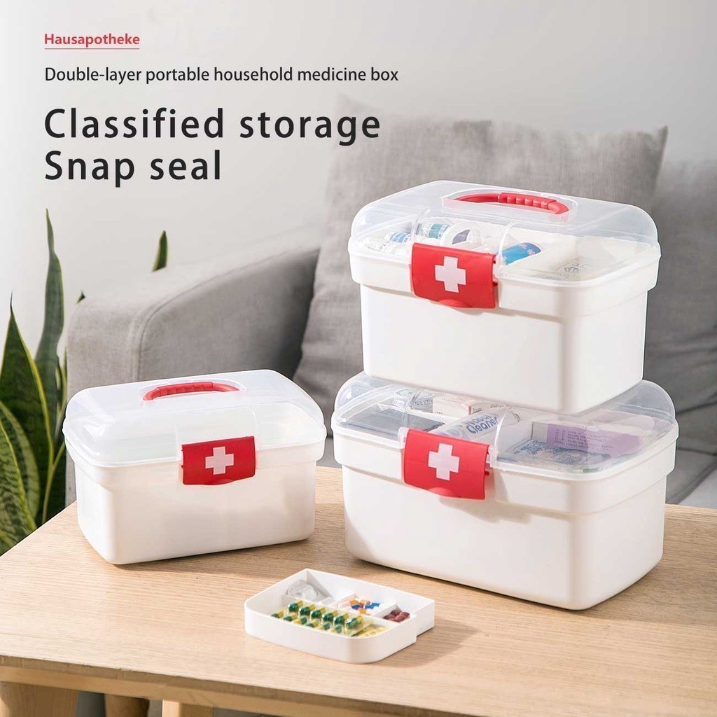 JUJIAJIA Household Double-layer Portable First Aid Kit Storage Box ...