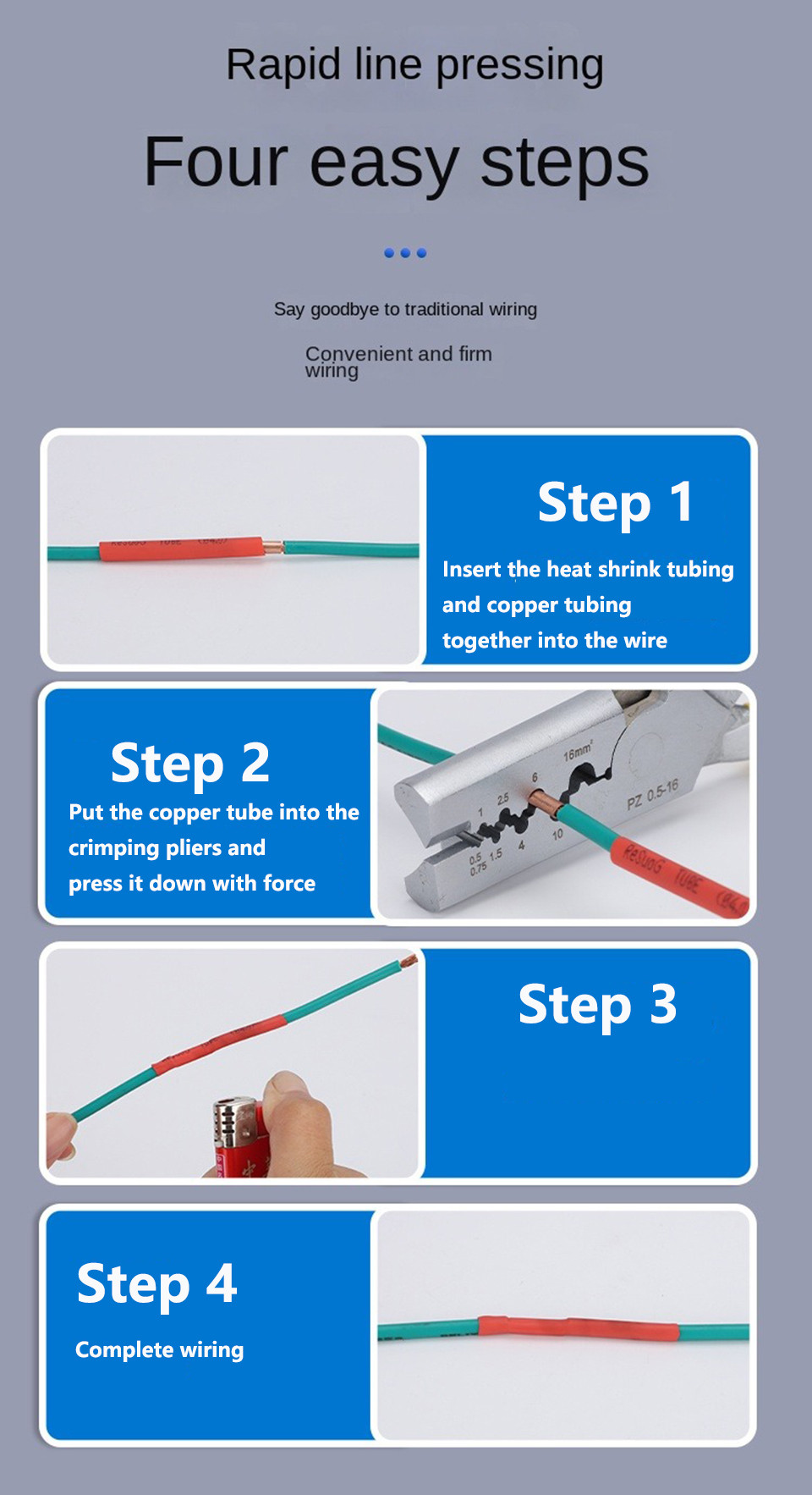 Copper Connecting Pipe GT small copper tube Cable intermediate joint cold pressed Wire crimping ...