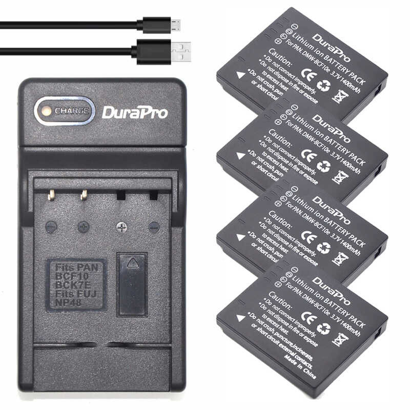 Durapro 0 Dmw-Bcf10 Dmw-Bcf10e Dmw-Bcf10pp Battery + USB Charger For ...