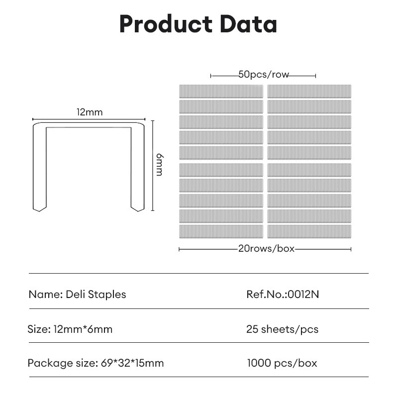 Deli 1000PCS/BOX Staple 24/6 E0012N Office Supplies | Shopee Philippines