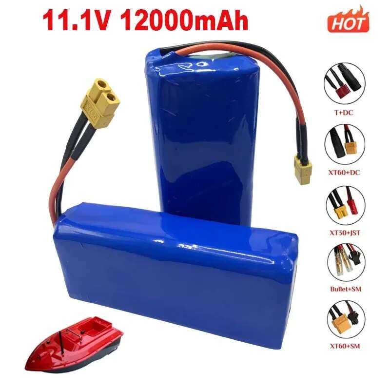 3D 12V Battery 12.6V/11.1V 12000Mah 3S4p Lithium-Ion 18650 Battery Pack ...