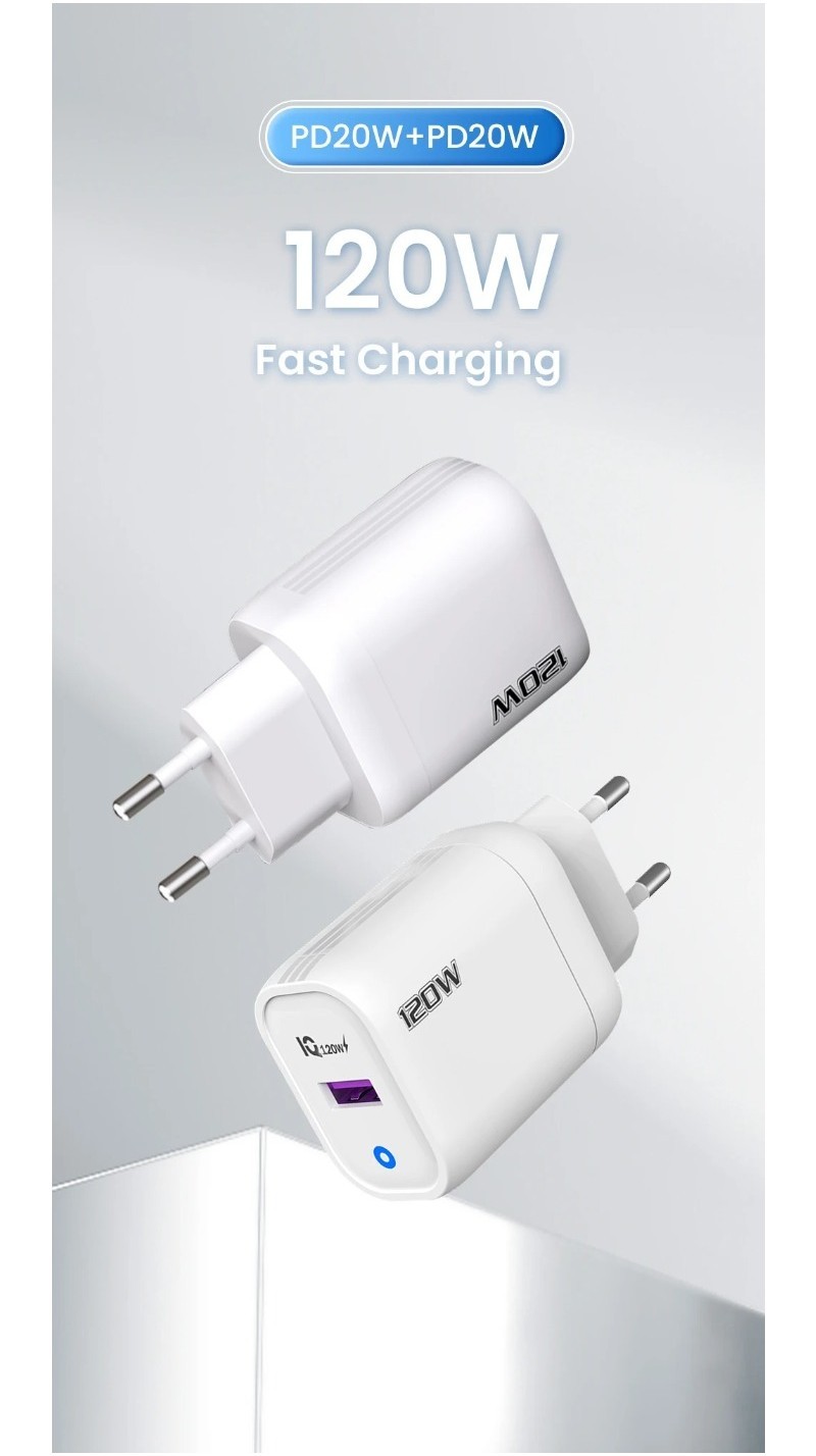 120W Fast Charger Adapter Quick Charge 3.0 USB Charger Mobile Phone ...