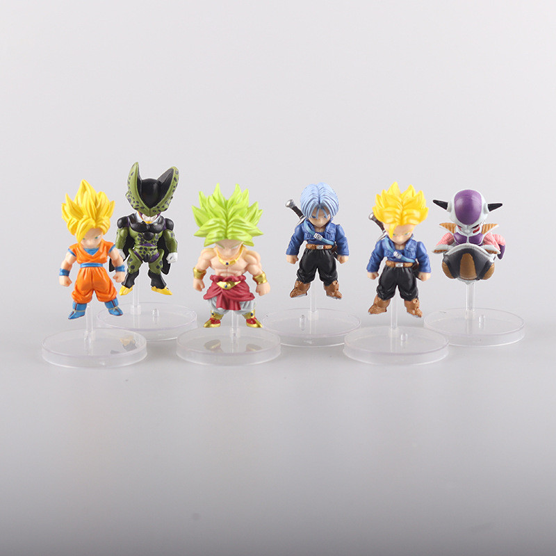 6 Dragon Ball Figures, Cartoon Son Goku, Trunks, Frieza, Broly, Dolls ...