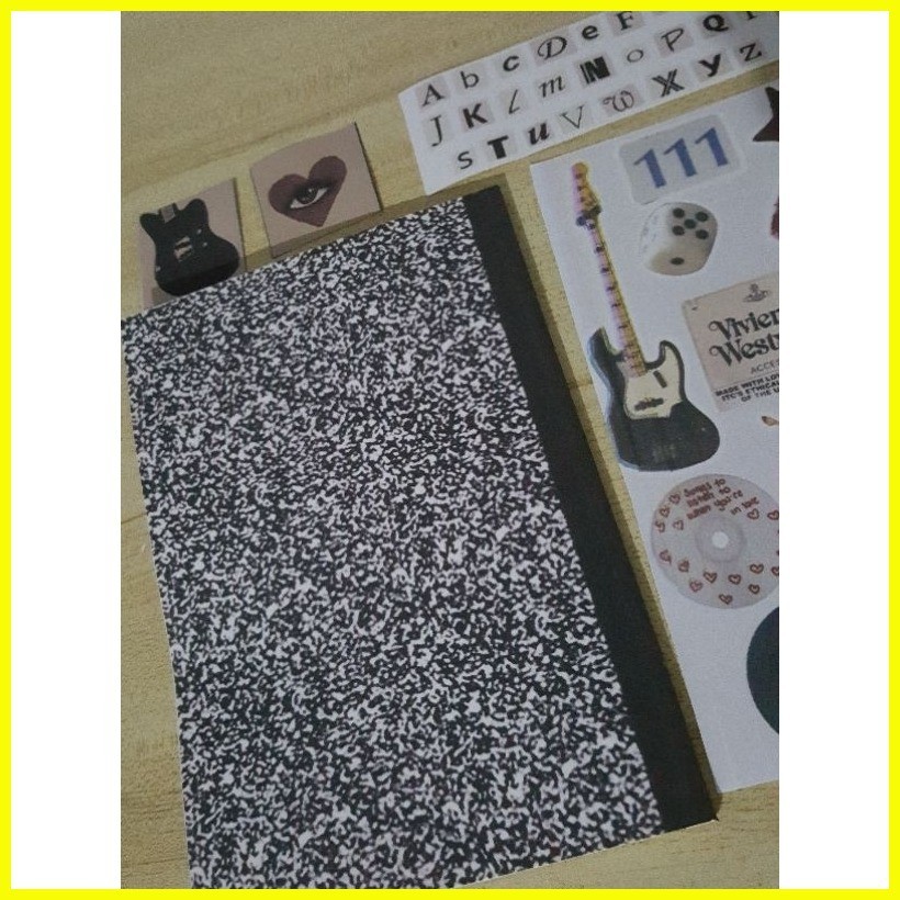 ☪ ☢ Composition book notebook us black and white burn book heart mean ...