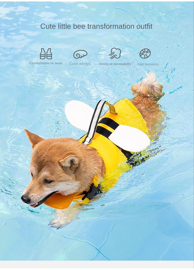 DODO Dog life jacket summer heat cooling swimming animal shape bee ...