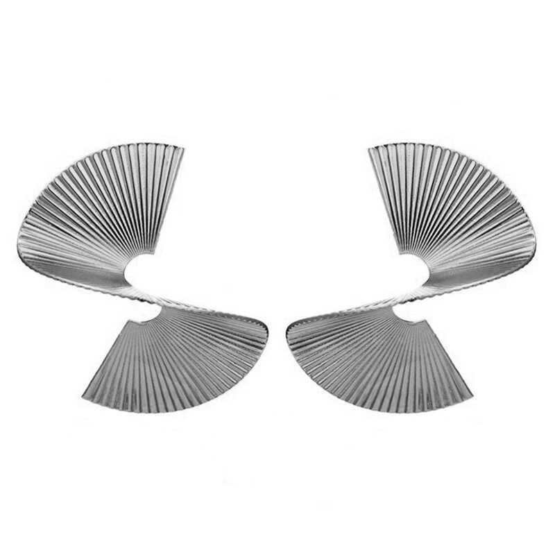 86 Exaggerated Texture Irregular Metal Big S Shaped Dangle Earrings ...