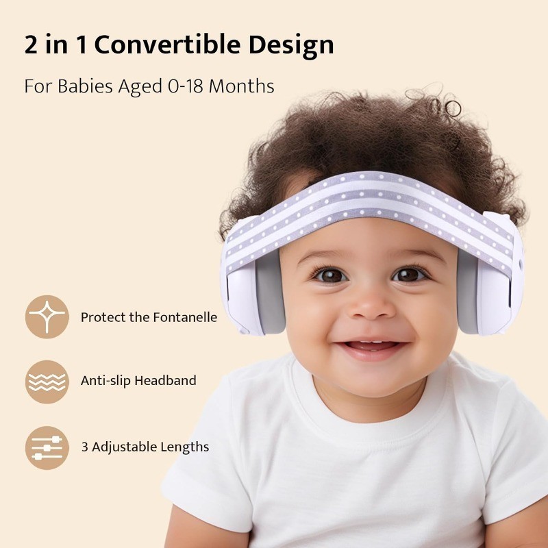【Ready Stock】2-in-1 Convertible Design Baby Earmuffs Noise Protection ...