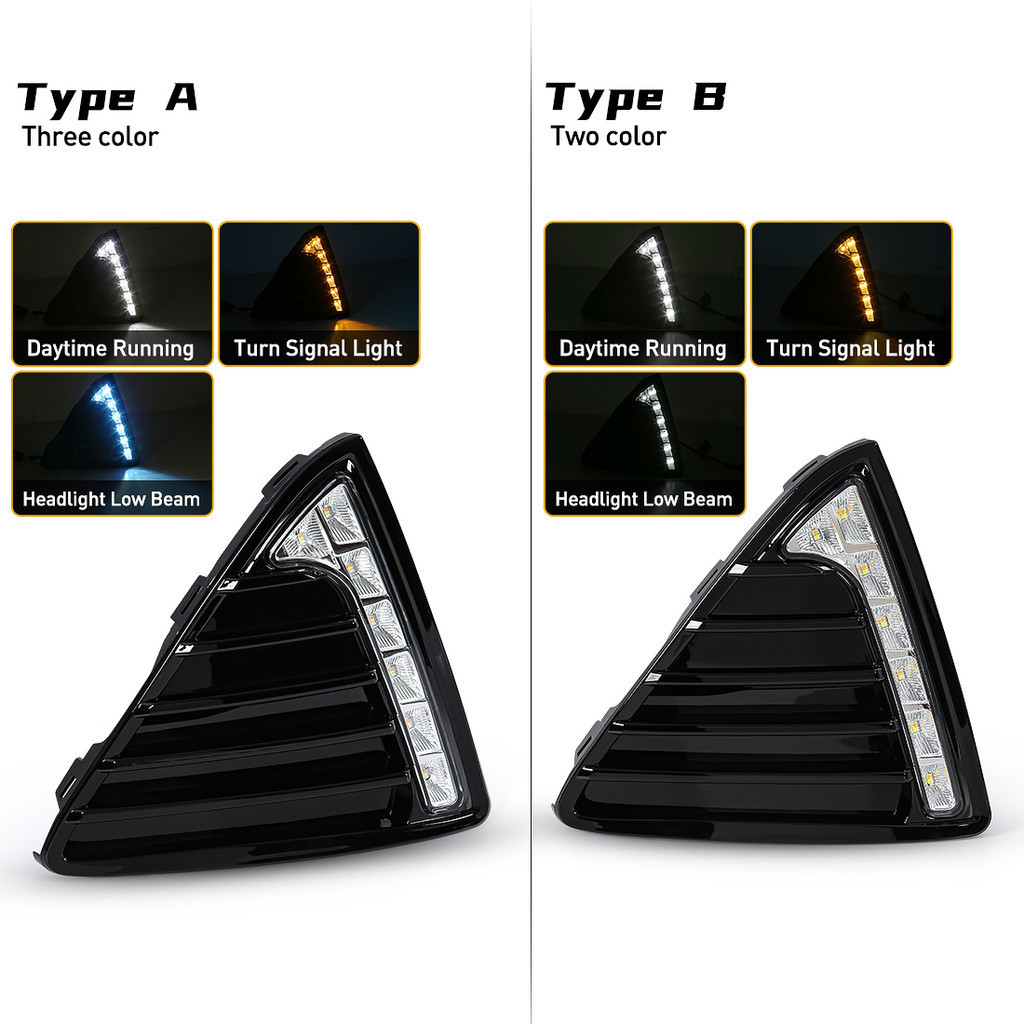 For Ford Focus 2012 2013 2014 LED DRL Daytime Running Lights Dynamic ...