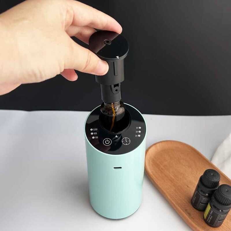 Portable Aromatherapy Rechargeable Car Essential Oil Nebulizer, Anti-Dumping Waterless Diffuser ...