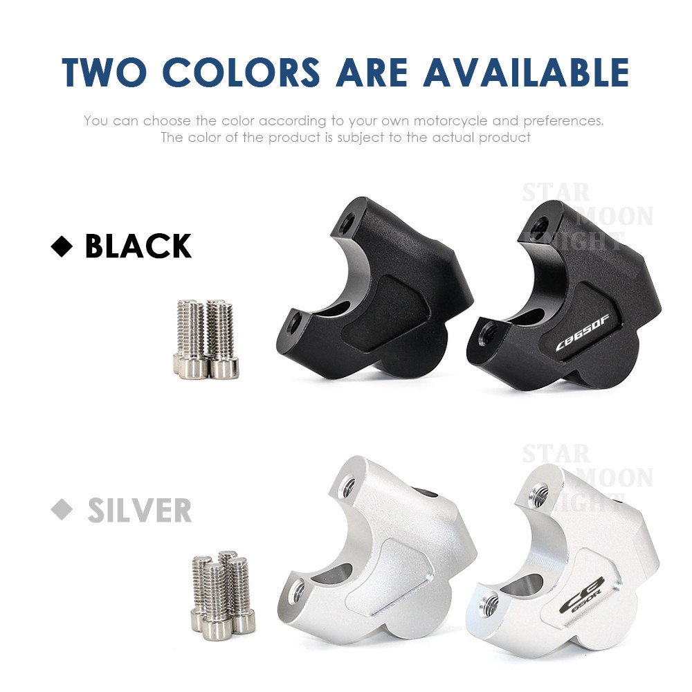 Motorcycle Handlebar Riser Bar Mount Handle Clamp 28mm 1 1/8" For Honda ...