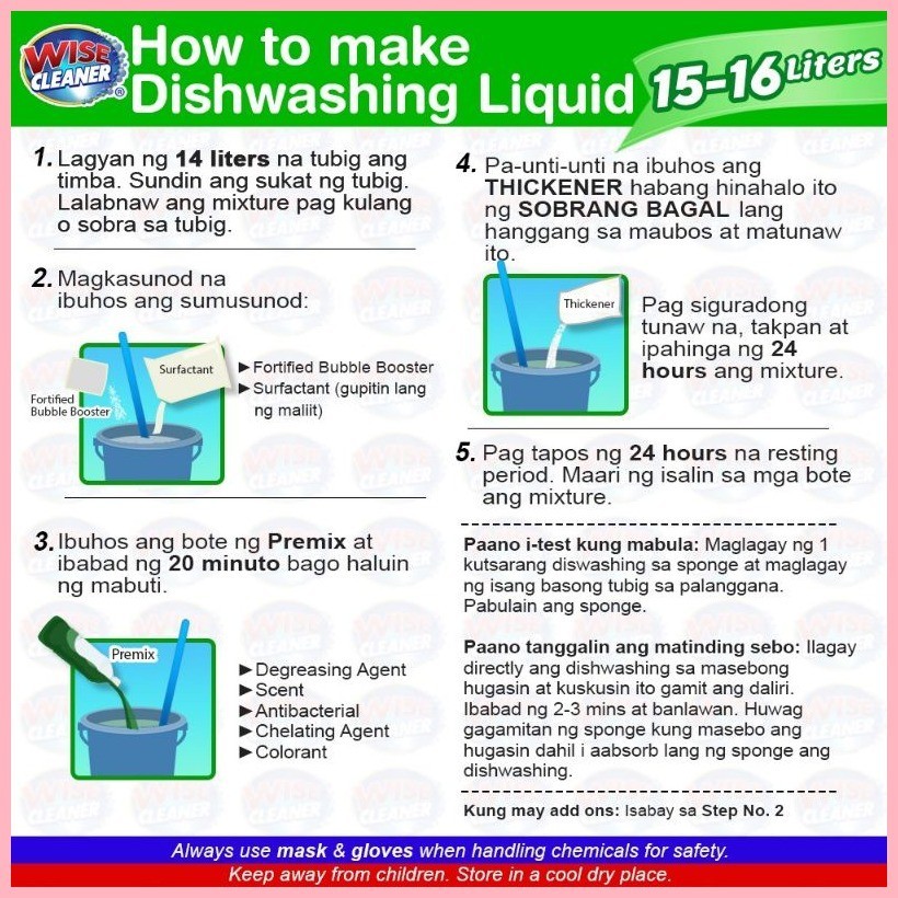 WISE CLEANER DIY DISHWASHING LIQUID KIT | Shopee Philippines