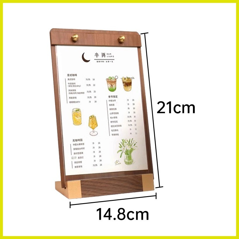 A4/A5 Restaurant Menu Display Board Wooden Desktop Display Billboard ...
