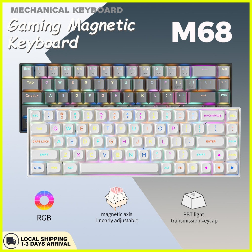 M68 Mechanical Keyboard 68 Keys Magnetic Switch Rapid Trigger 8000hz ...