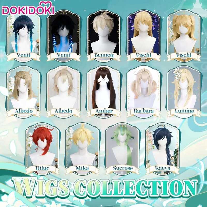 SA Traveler Fischl Veni Kaeya Albedo Diluc Amber Lace Wig Game Cosplay ...