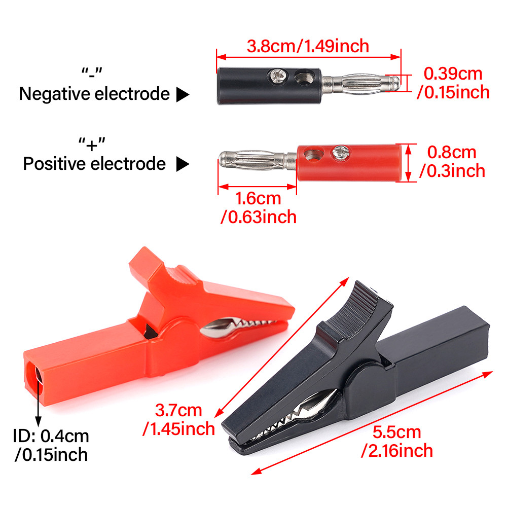 A set of crocodile crocodile car battery insulation clip with 4mm ...