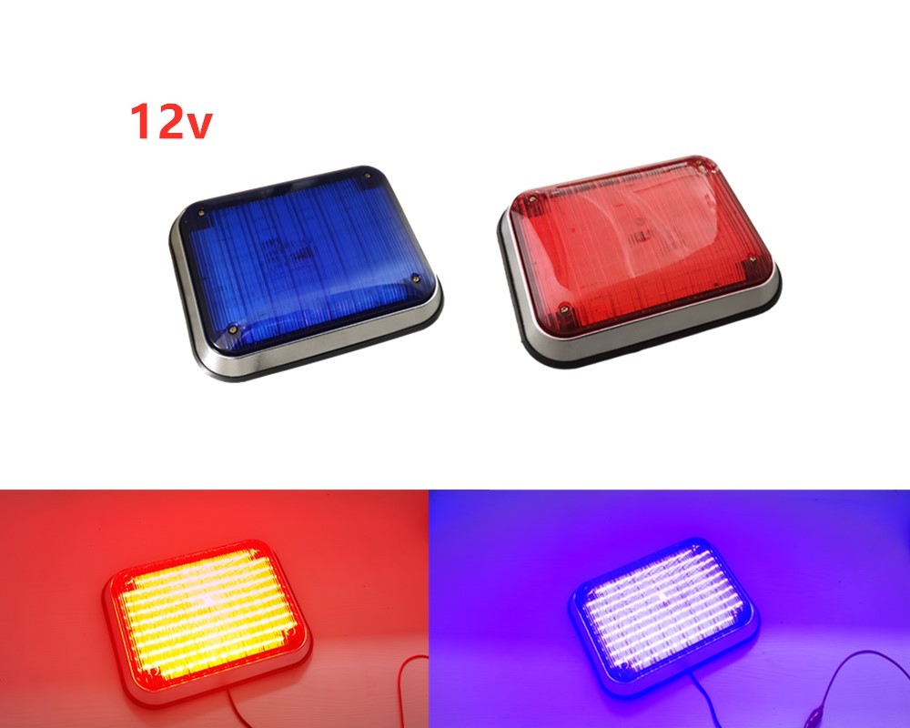 2Pcs 2x 12v 24v DIY Led Red Blue Strobe Lights Blue Ambulance Flash Car ...