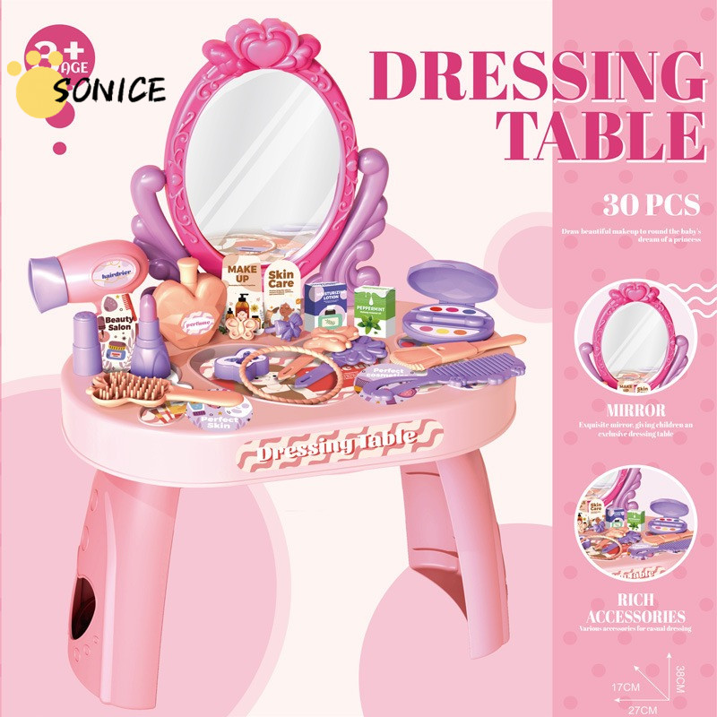 Dressing Table Role Play Set Toy Children Pretend To Play Makeup Toys ...