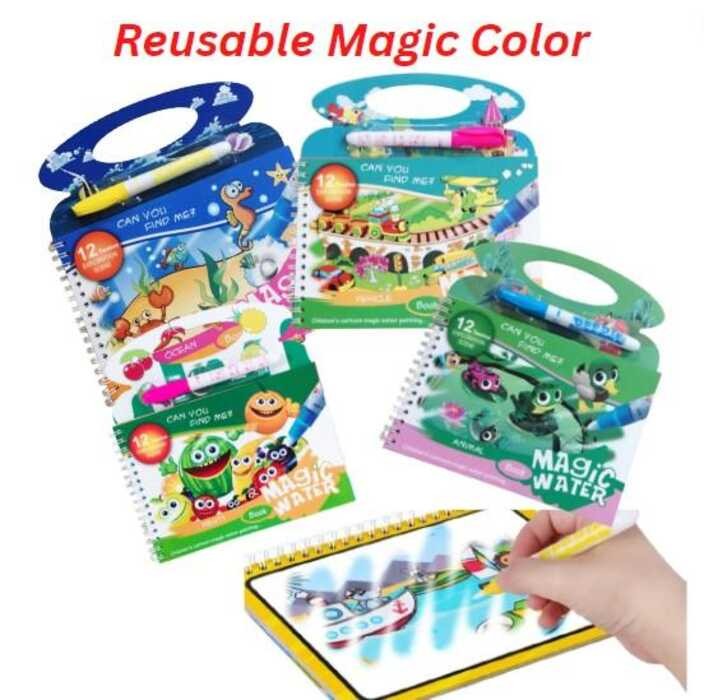 Mnkc Reusable Kids Coloring Doodle Toddler Activity Magic Water Drawing ...