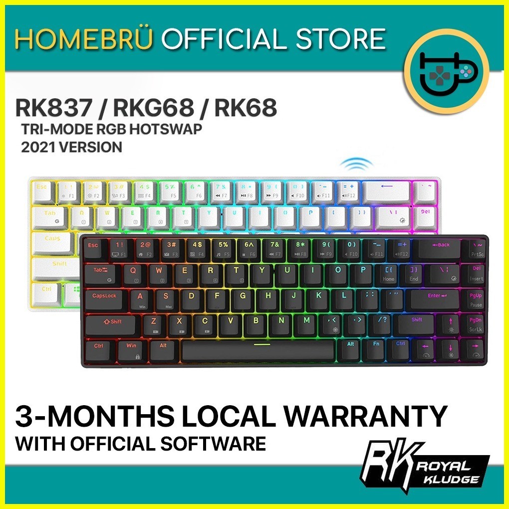 ROYAL KLUDGE RK837 / RKG68 / RK68 TRI-MODE RGB HOTSWAP Mechanical Keyboard | Shopee Philippines