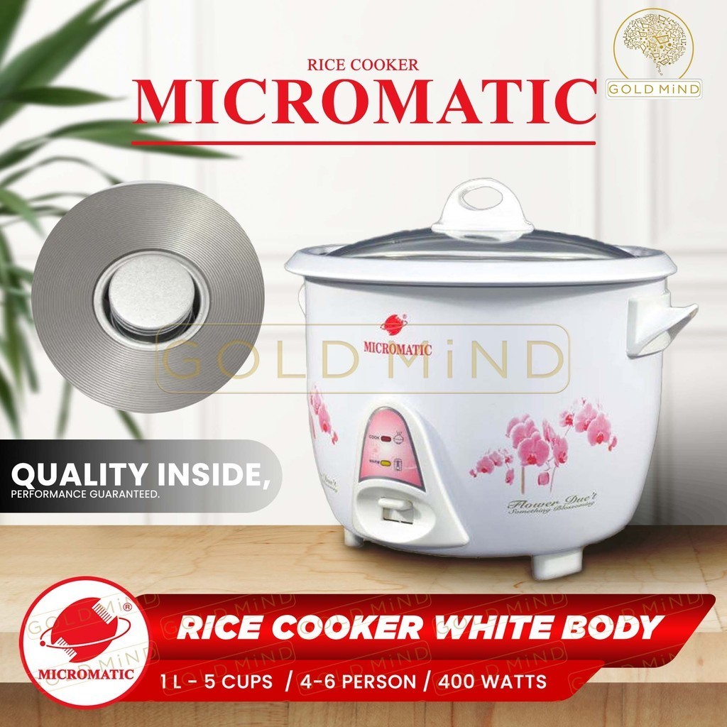 Micromatic Rice Cooker 1 Liter 400w (5 Cups) - Yellow Elephant | Shopee ...